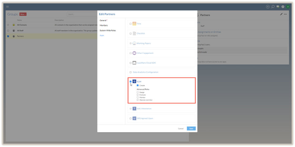 User roles and permissions
