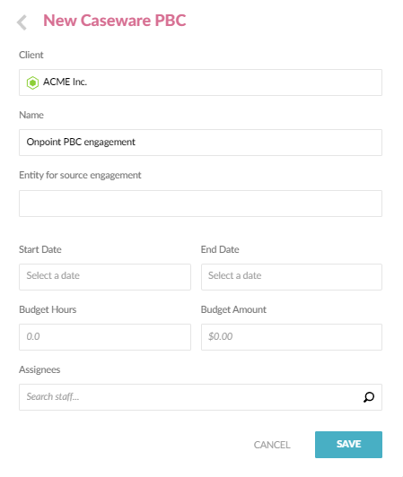 Create an engagement file