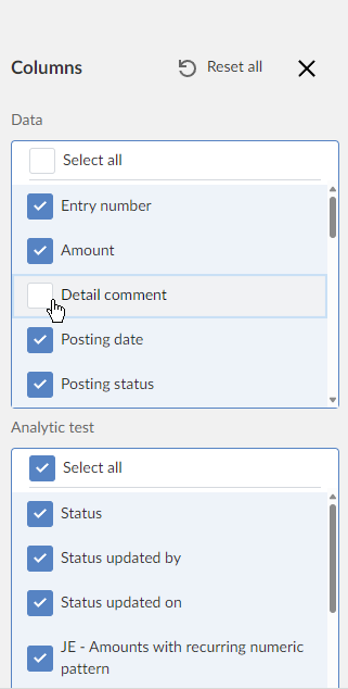 View and manage aggregated analytic test results