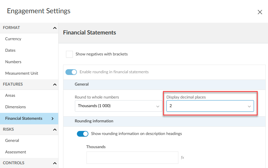 Rounding setup recommendations