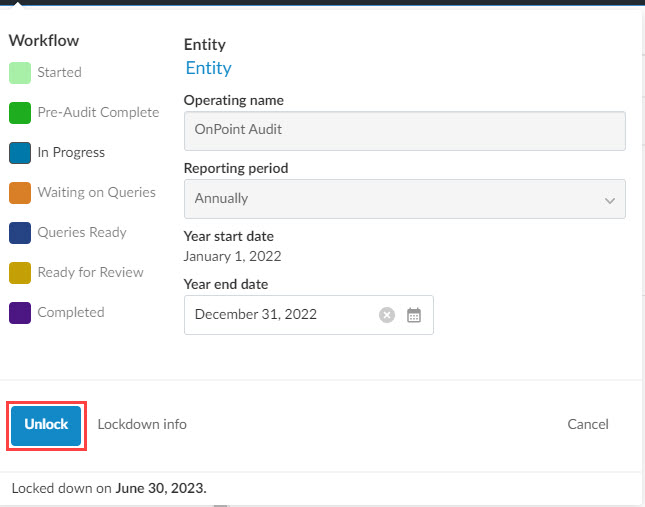 Archive and lock down the engagement