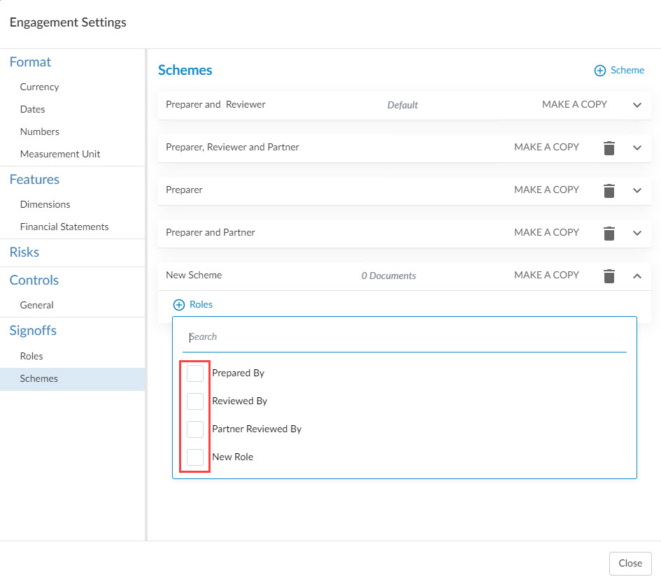 Modify sign-off schemes