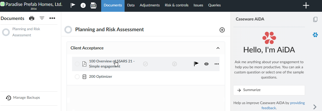 Get started with Caseware AiDA
