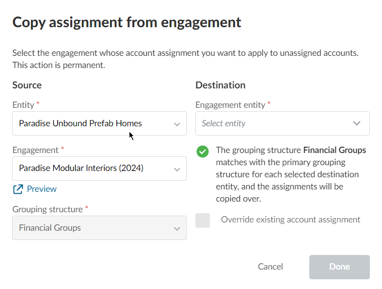 Assign accounts to groups