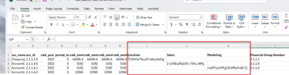 Set up and import a trial balance containing dimensions