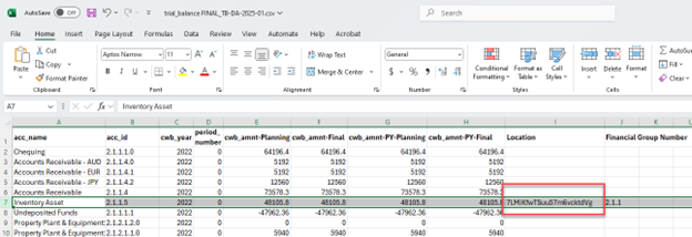 Set up and import a trial balance containing dimensions