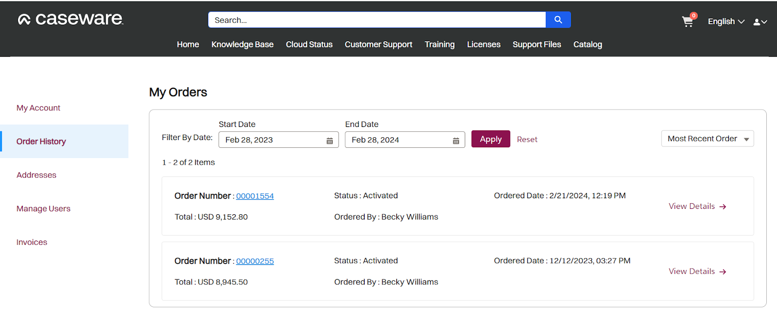 Manage your firm account in MyCaseware
