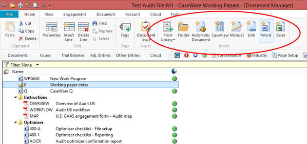 Create placeholders in the engagement file