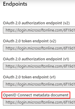 Copy the metadata endpoint (Entra ID / Azure AD)