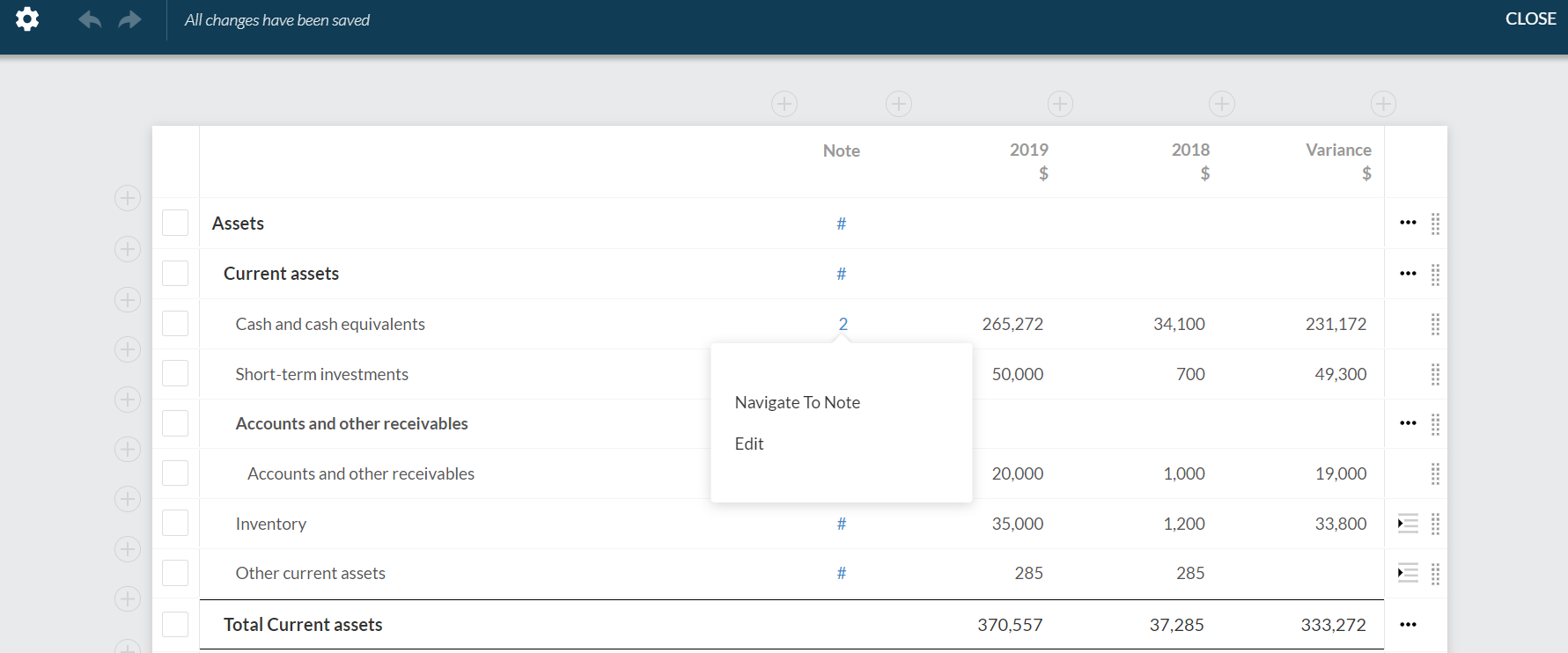 Add, change or remove note references