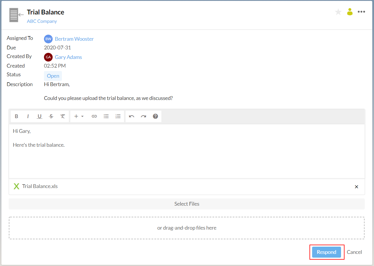Respond to file requests