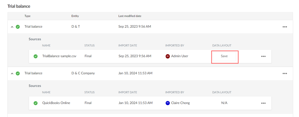 Manage your imported data