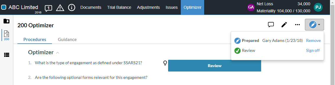 Review prepared documents
