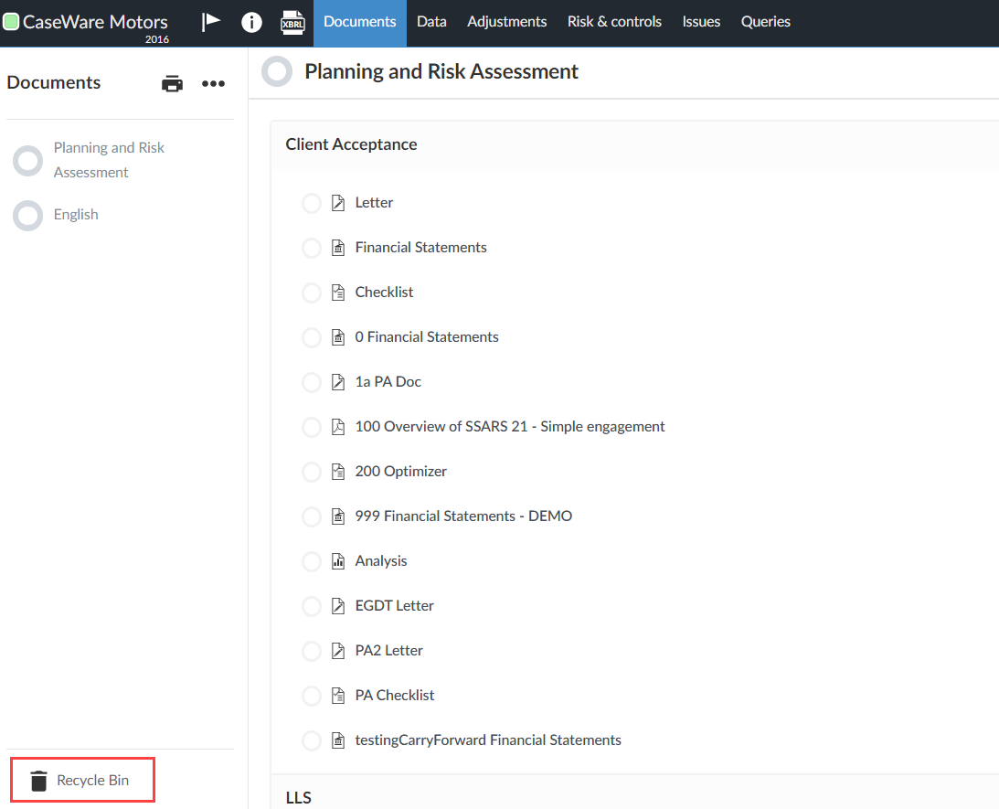 Attach documents to an engagement file