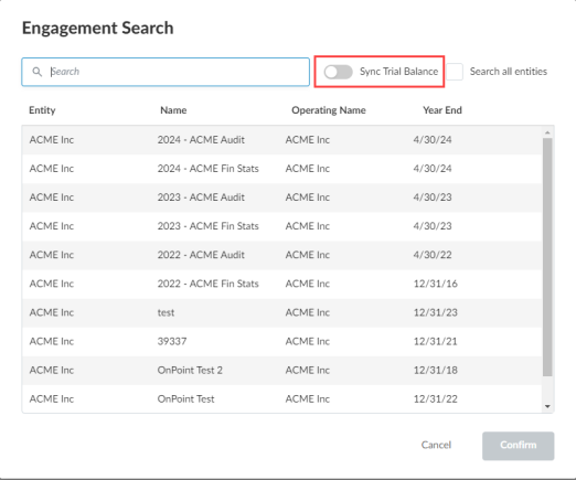 Import the trial balance from an engagement file
