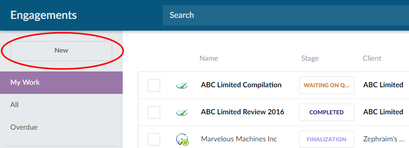 Create and set up an engagement file