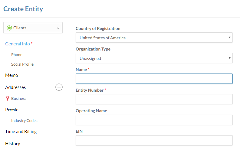 Create a private entity