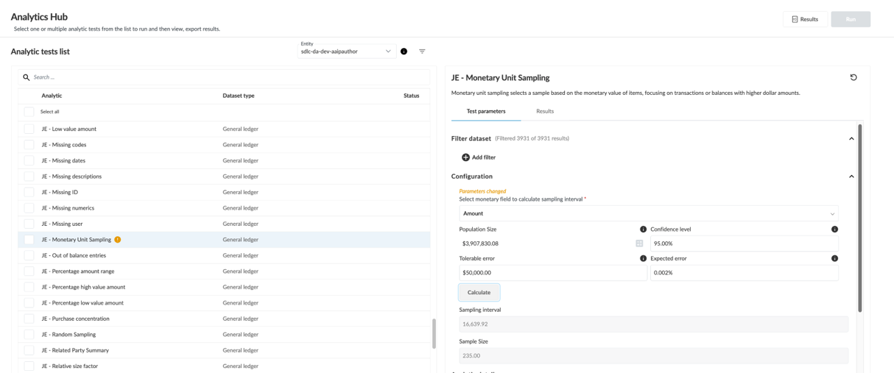 Generate a sample from Analytics Hub