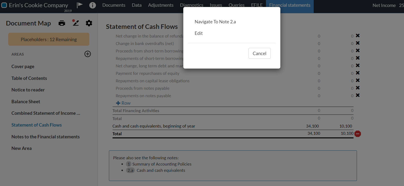 Add, change or remove note references
