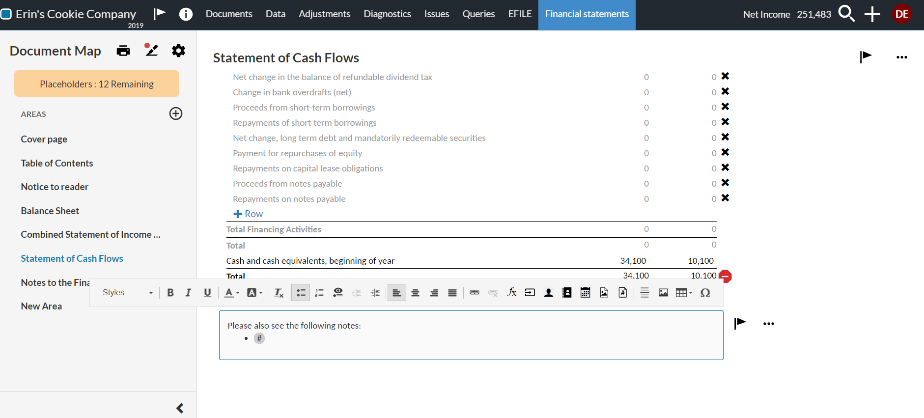 Add, change or remove note references