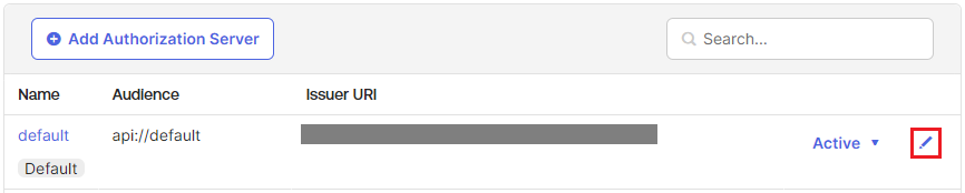 Manage authorization servers (Okta)