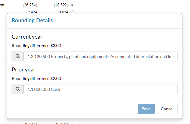 Review group and account balances in the financial statements