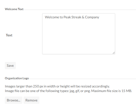 Firm settings - Organization