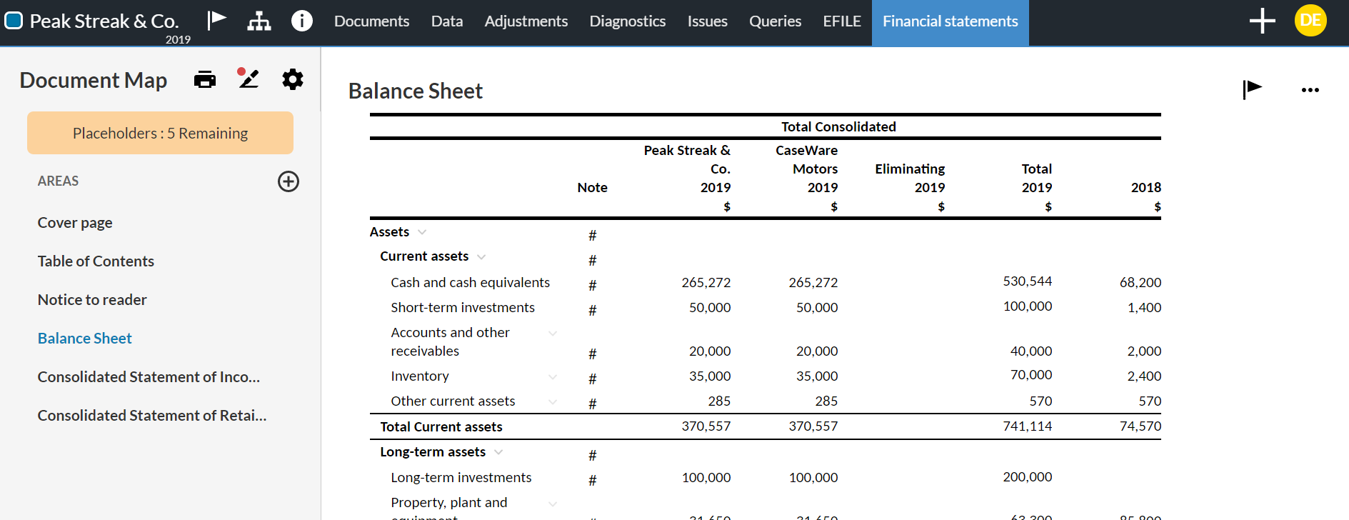 Customize the consolidation options in table columns