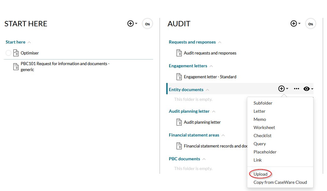 Attach documents to an engagement file