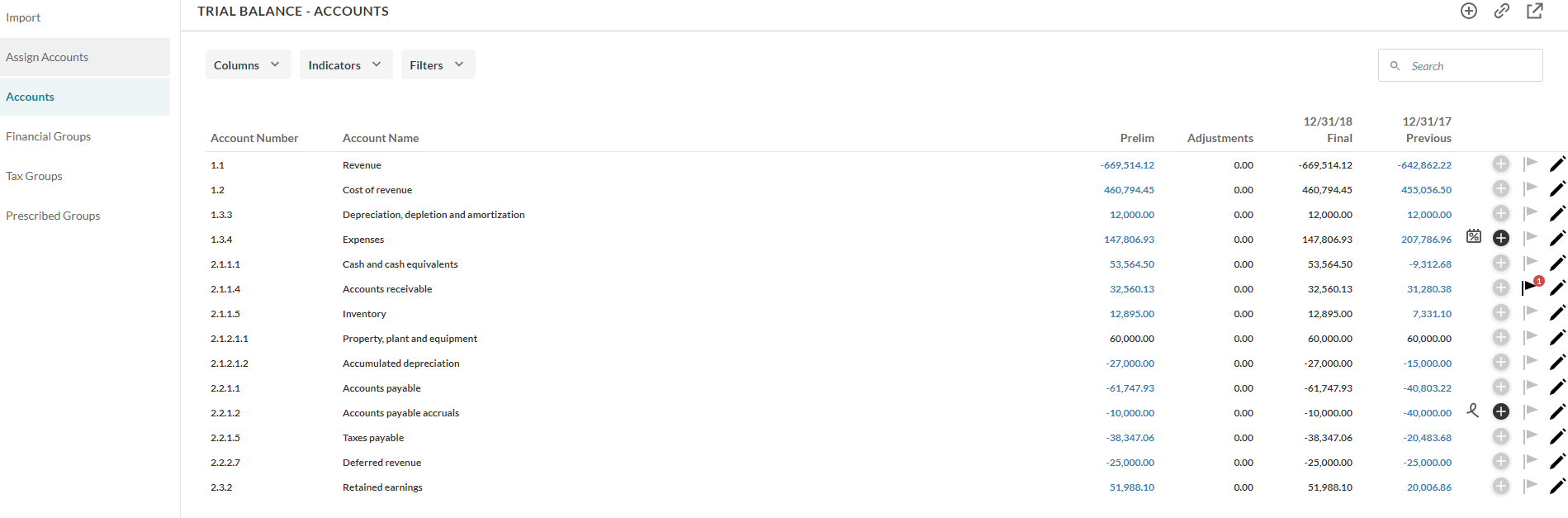 View the client's transactions