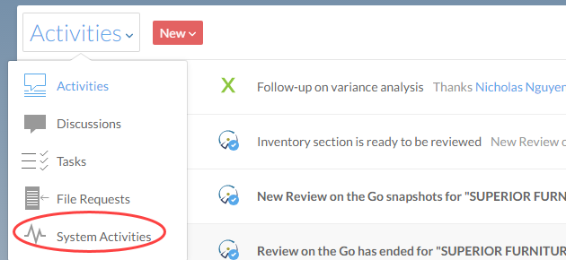 Check system and file history